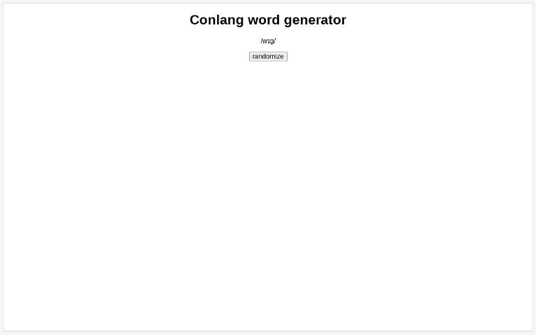Conlang word generator