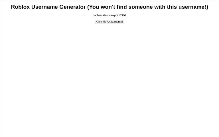 Roblox Username Generator (You won't find someone with this username!)