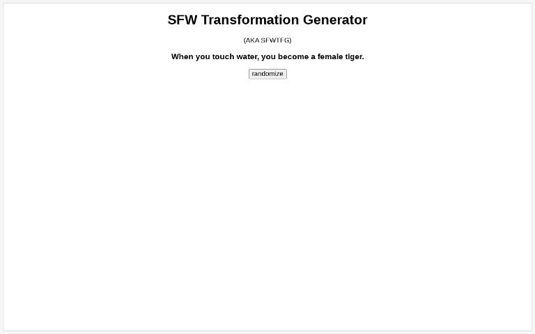 SFW Transformation Generator