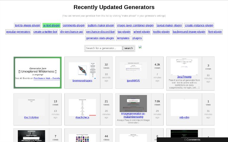 Recently Updated Generators
