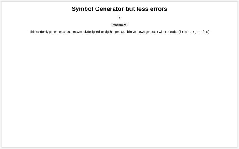 Symbol Generator but less errors