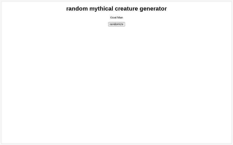random mythical creature generator