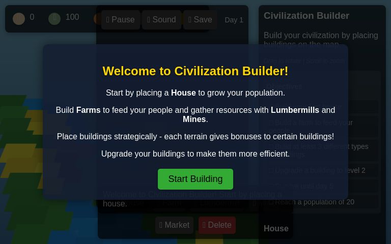Welcome to Civilization Builder! ― Perchance Generator
