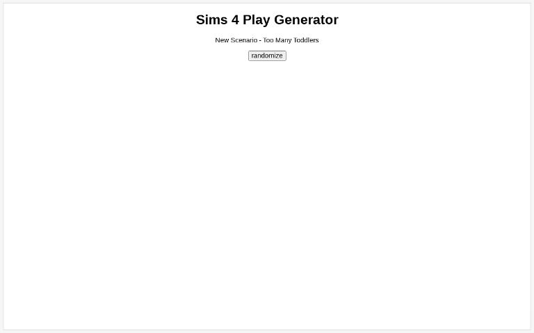 Sims 4 Play Generator