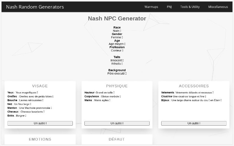 Nash NPC Generator