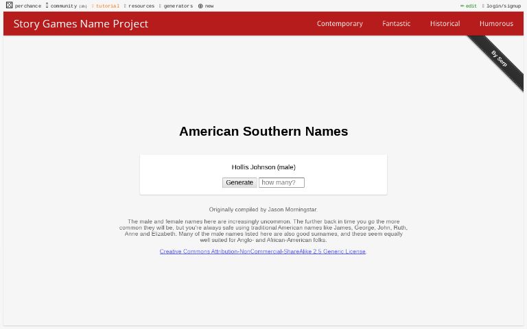 American Southern Names ― Perchance Generator