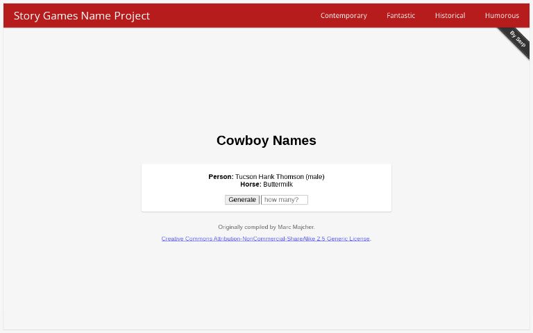 Cowboy Names ― Perchance Generator