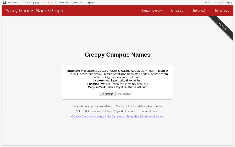 Creepy Campus Names ― Perchance Generator