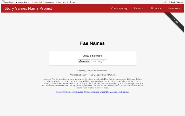 Fae Names ― Perchance Generator