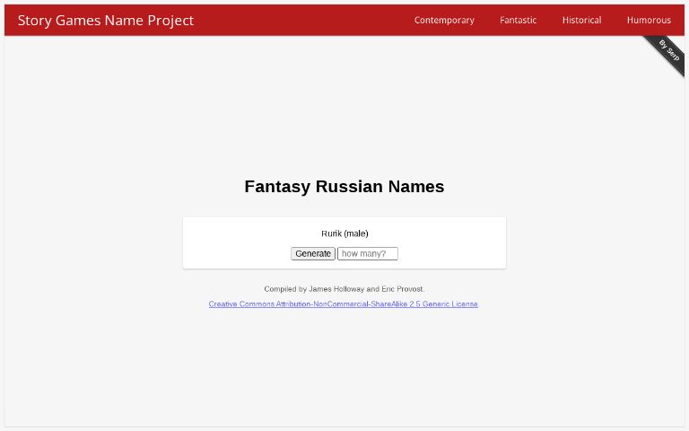 Fantasy Russian Names ― Perchance Generator