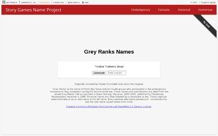 Grey Ranks Names ― Perchance Generator