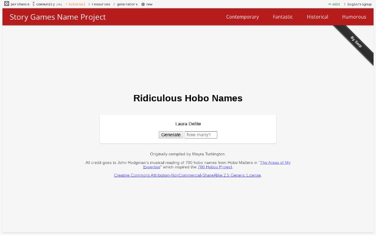 Ridiculous Hobo Names ― Perchance Generator