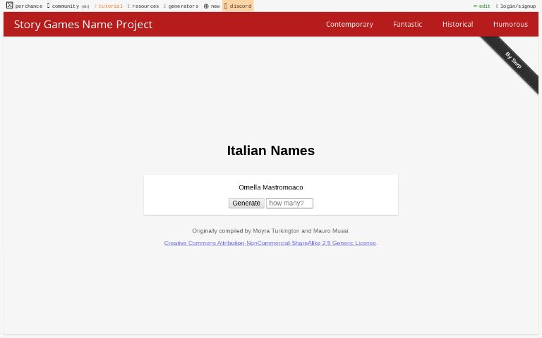 Italian Names ― Perchance Generator