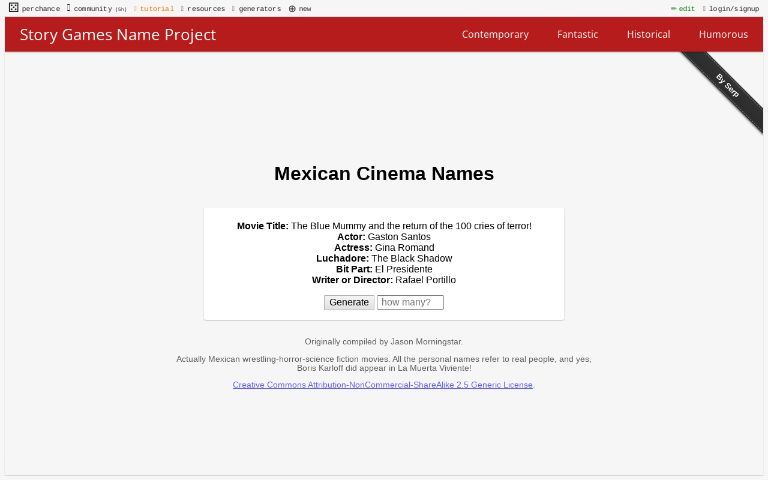 Mexican Cinema Names ― Perchance Generator