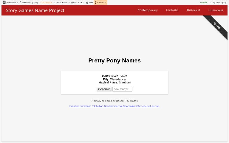 Pretty Pony Names ― Perchance Generator