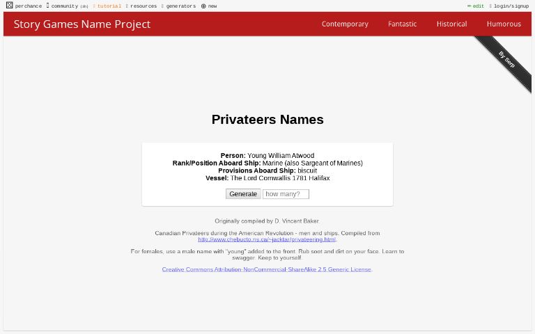 Privateers Names ― Perchance Generator