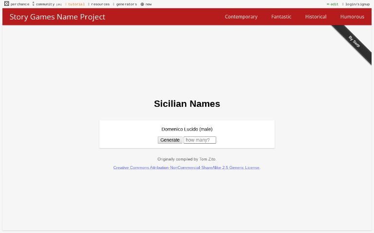 Sicilian Names ― Perchance Generator
