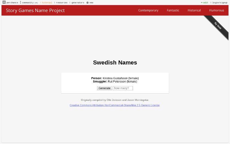 Swedish Names ― Perchance Generator