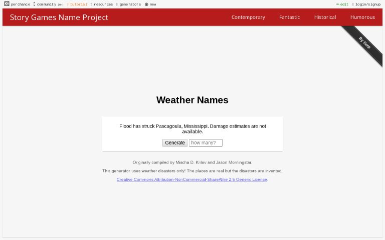 Weather Names ― Perchance Generator