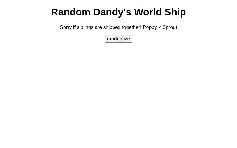 Random Dandy's World Ship ― Perchance Generator