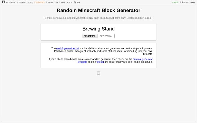 Random Minecraft Block Generator