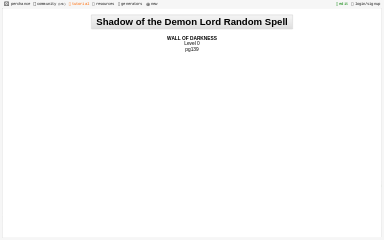 Shadow of the Demon Lord Random Spell ― Perchance Generator