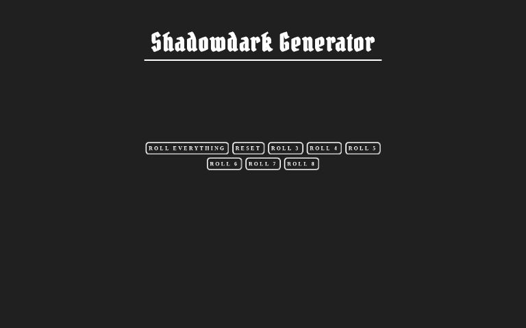 Shadowdark NPC Generator