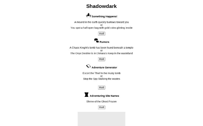 Shadowdark ― Perchance Generator