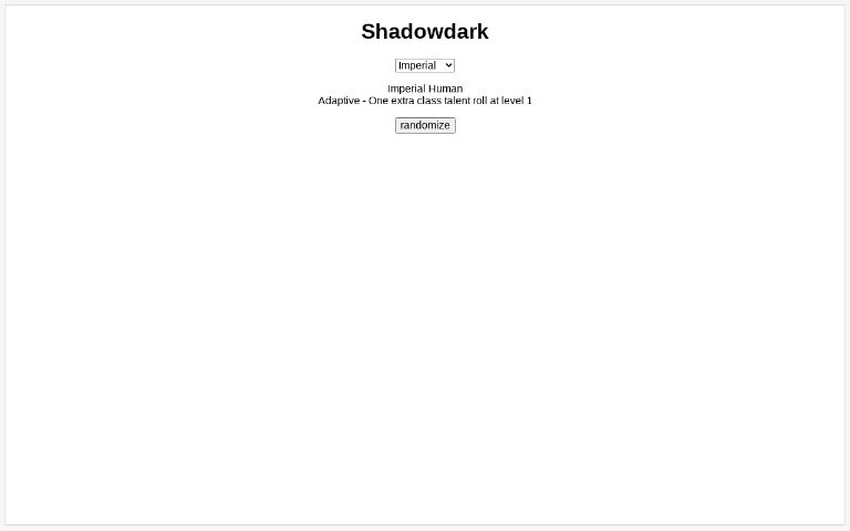 Shadowdark ― Perchance Generator