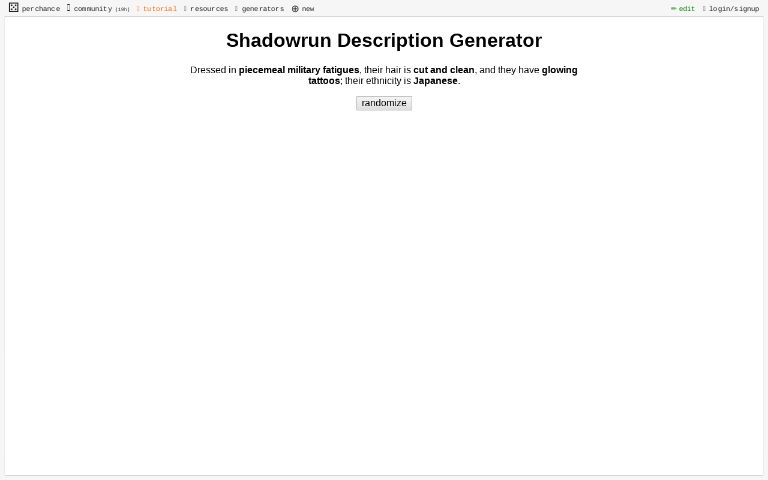 Shadowrun Description Generator