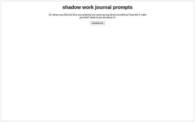 shadow work journal prompts ― Perchance Generator