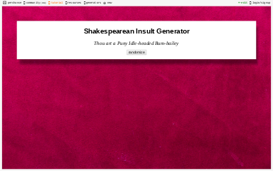 Shakespearean Insult Generator
