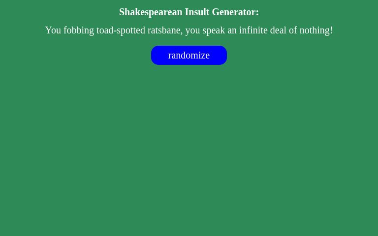 Shakespearean Insult Generator: