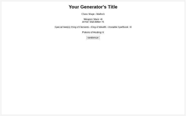 Shattered Pixel Dungeon Hero Gen ― Perchance Generator