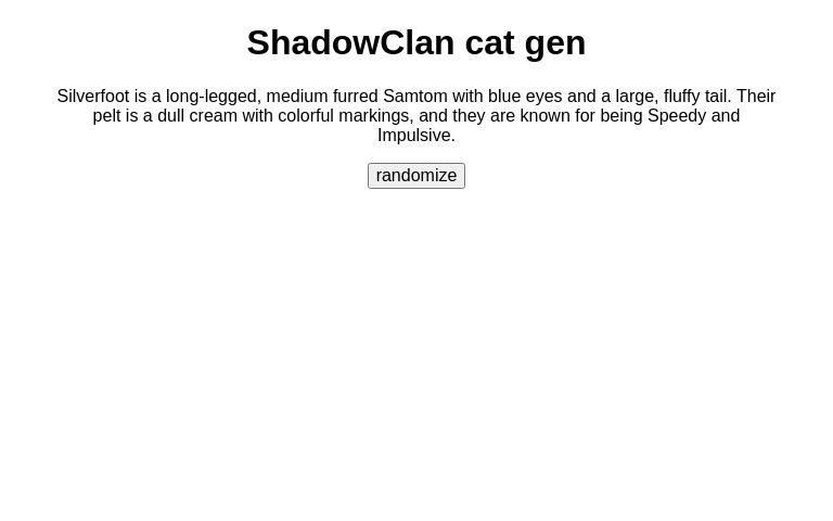 ShadowClan cat gen