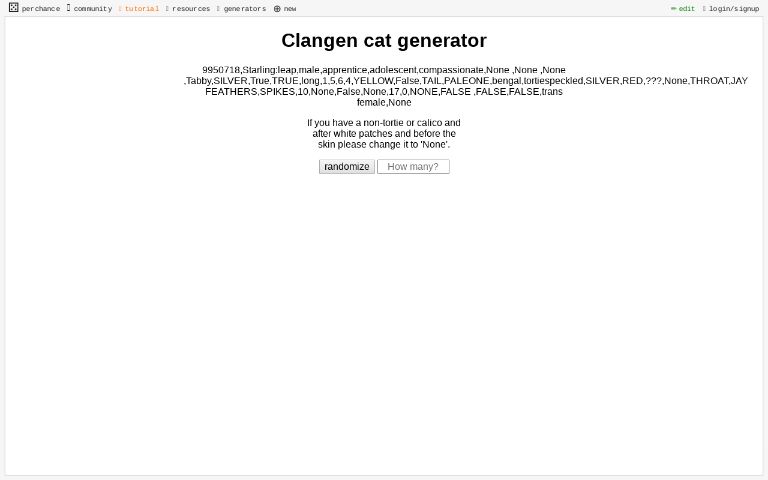 Clangen cat generator