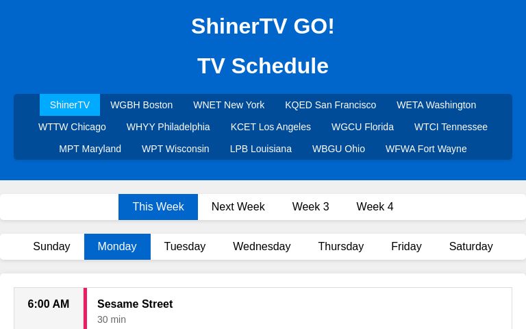 TV Schedule ― Perchance Generator