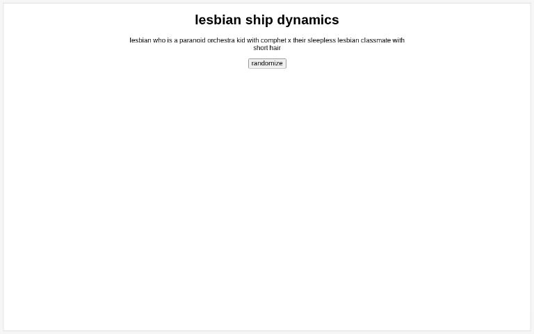 lesbian ship dynamics ― Perchance Generator
