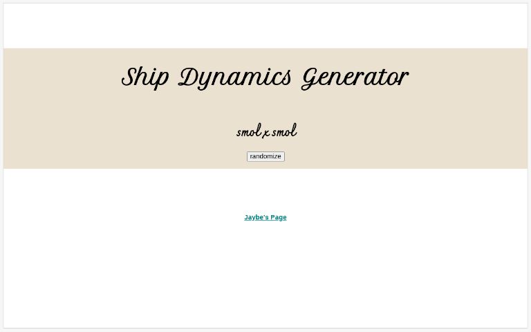 Ship Dynamics Generator