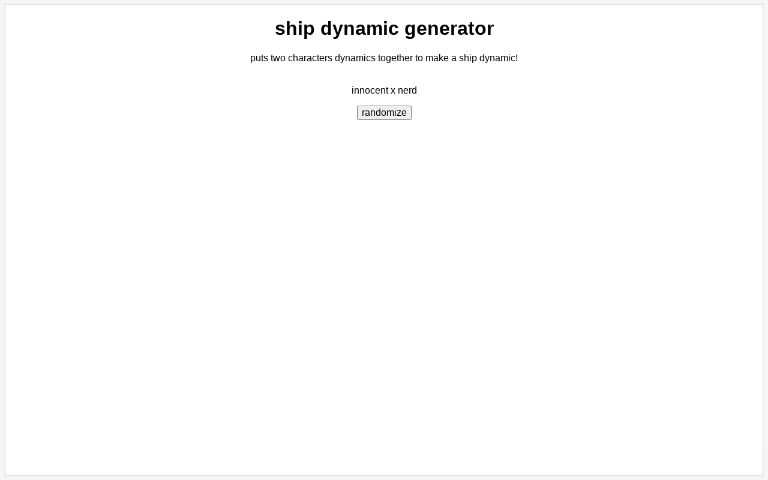 ship dynamic generator