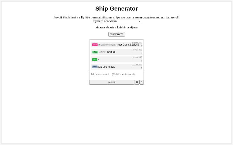 Ship Generator Uwu