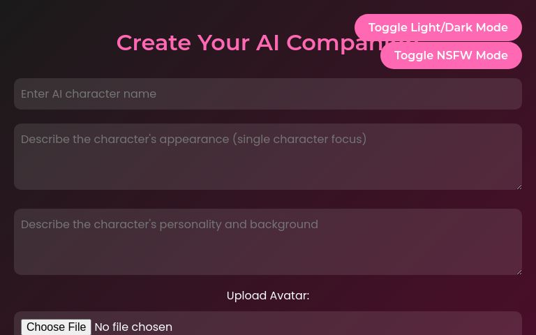 Create Your AI Companion ― Perchance Generator
