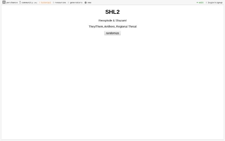 SHL2 ― Perchance Generator