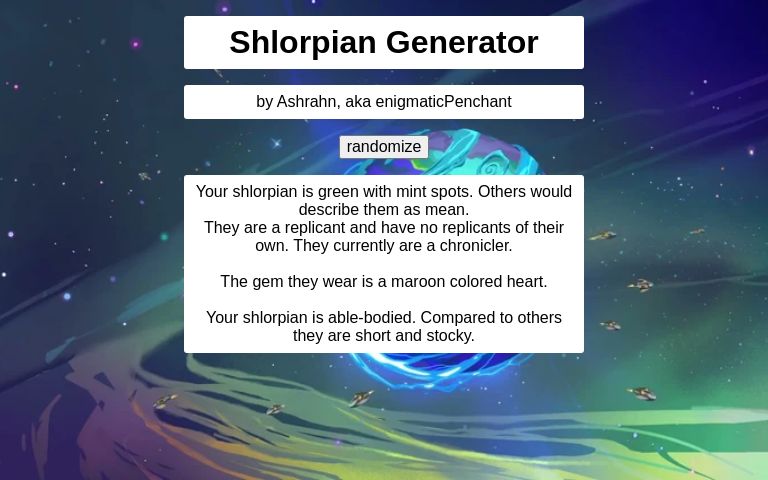 Shlorpian Generator