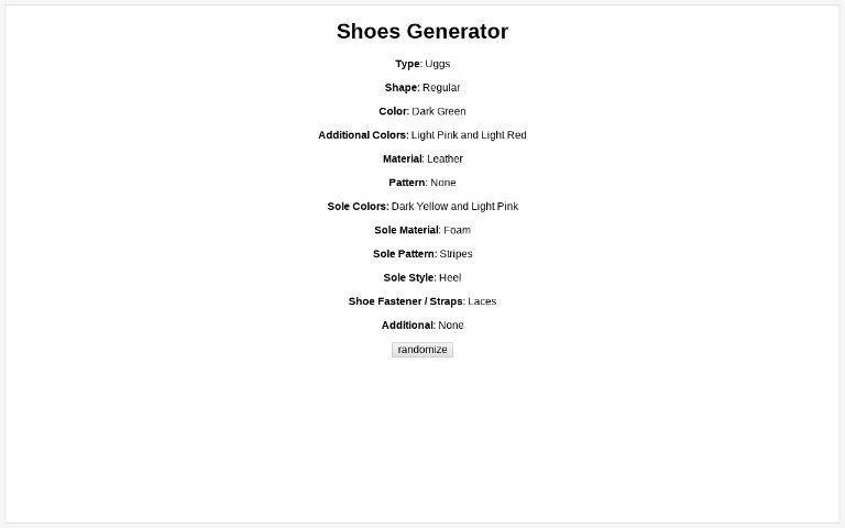 Shoes Generator