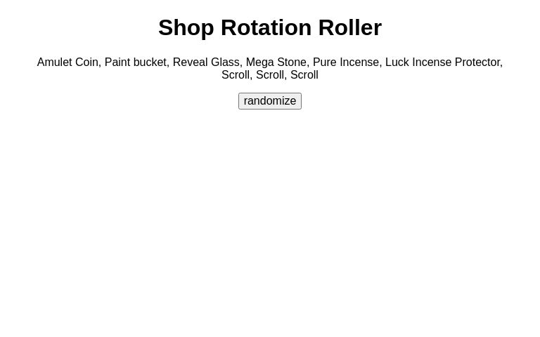 Shop Rotation Roller ― Perchance Generator