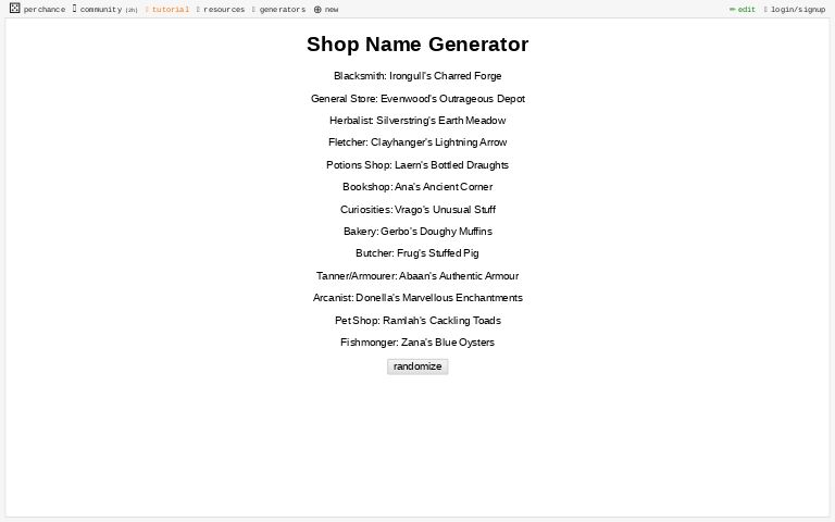 Shop Name Generator