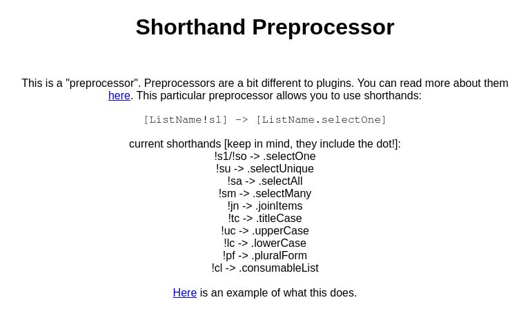 Shorthand Preprocessor ― Perchance Generator
