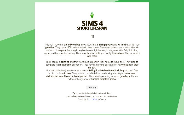 Sims 4 ― Perchance Generator