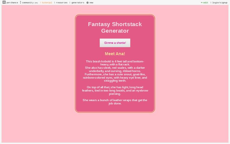 Fantasy Shortstack Generator